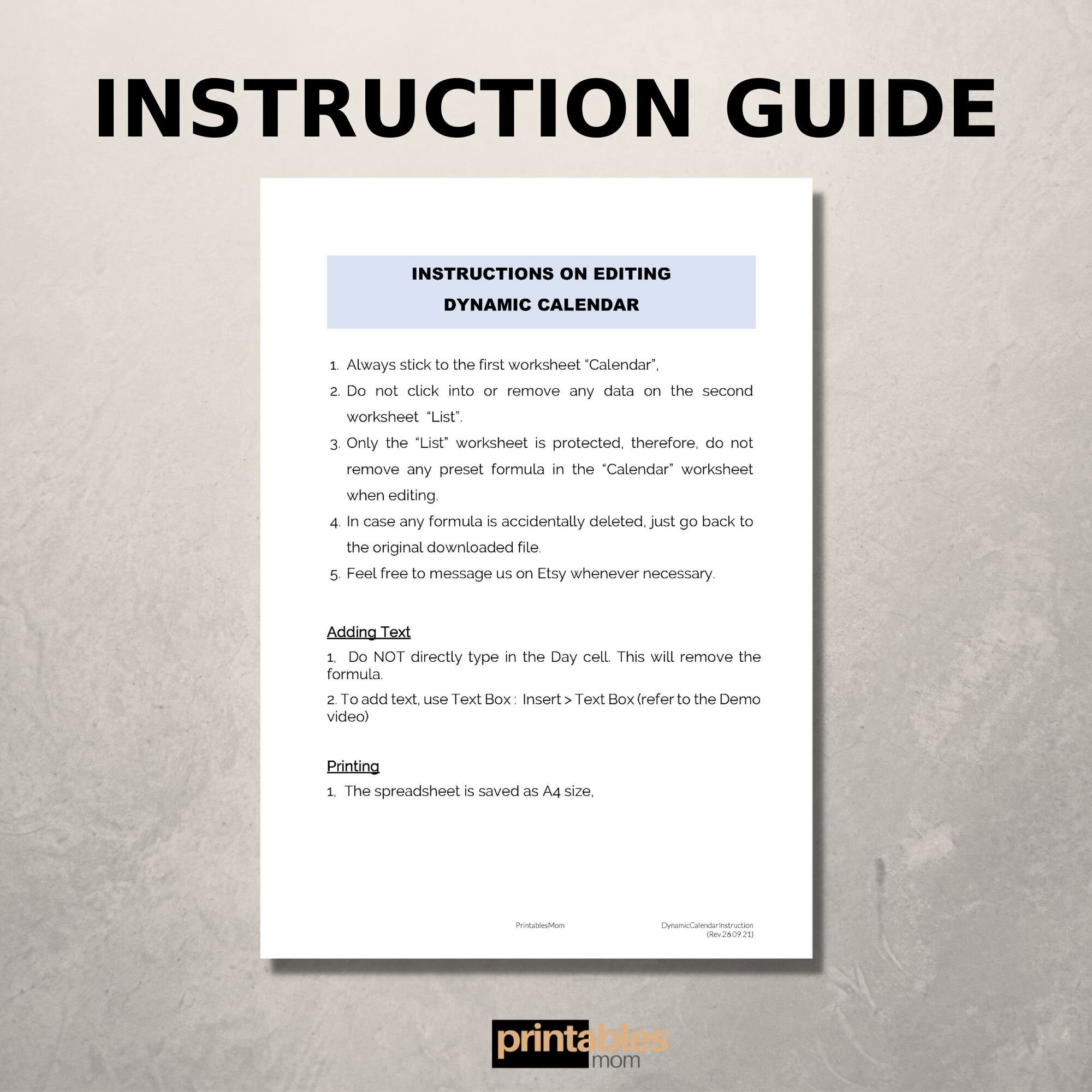 2021-2031 Editable Calendar, 10 Years Dynamic Calendar, Monthly ...