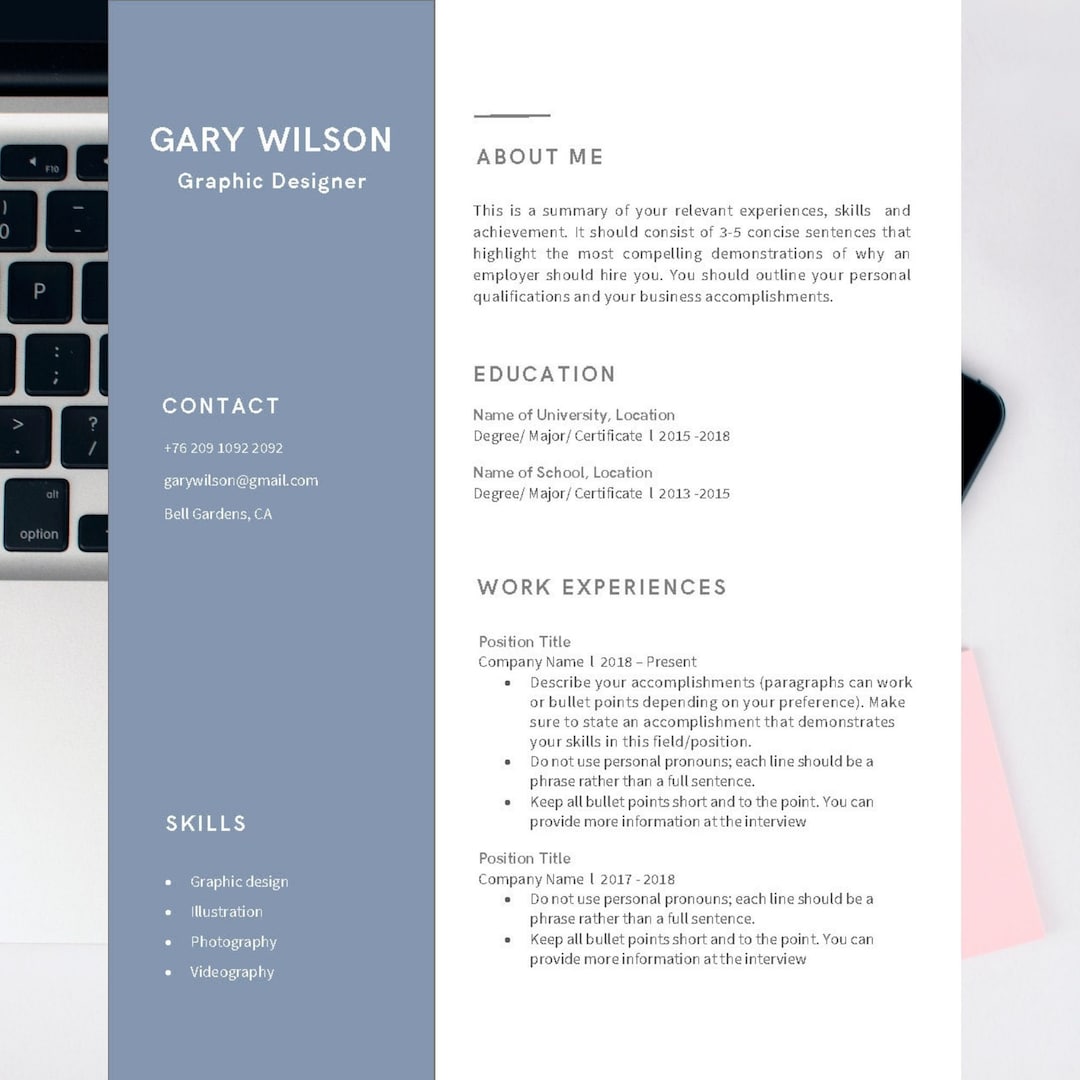 Professional Resume Template for Word, New Design CV Template, Editable ...