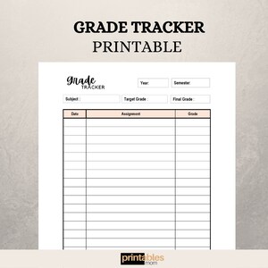 Homework and Grade Tracker Printable - A4 Planner Inserts, College ...