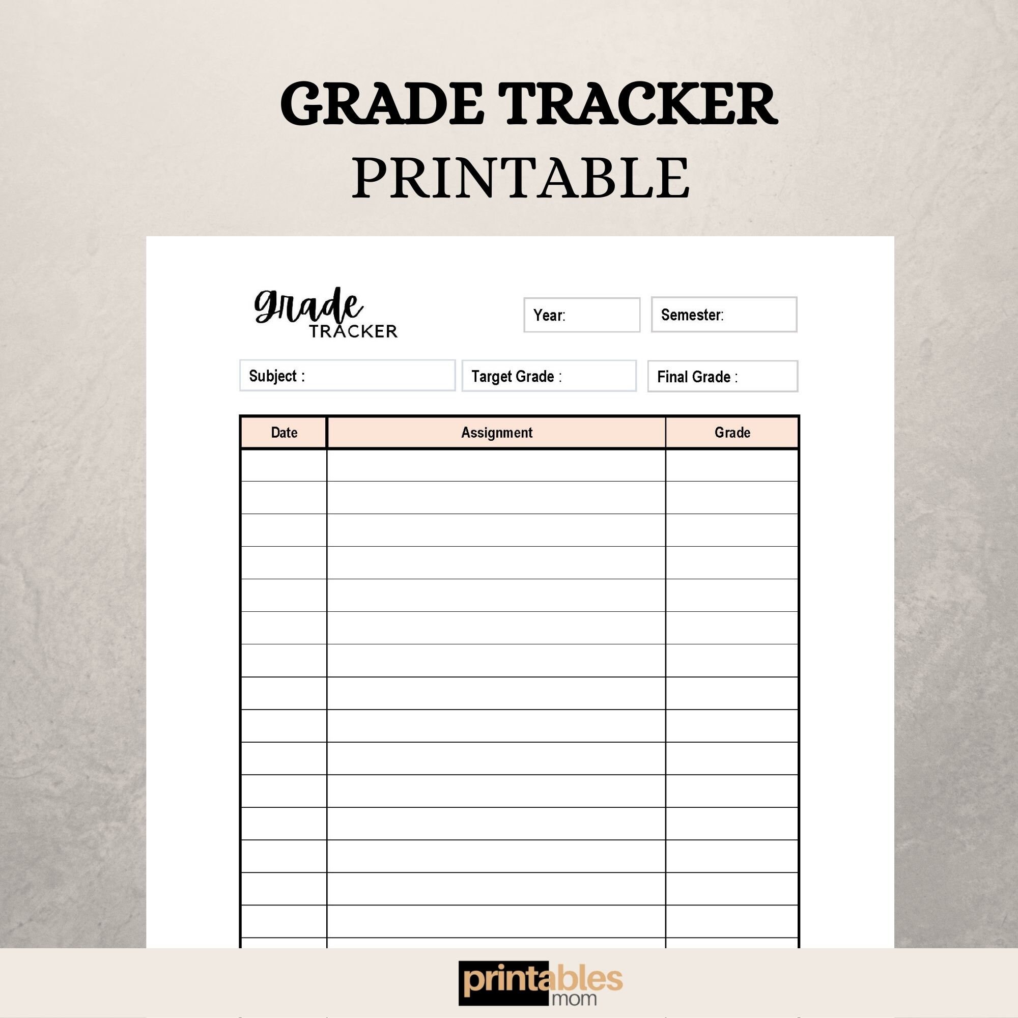 Homework and Grade Tracker Printable - A4 Planner Inserts, College ...