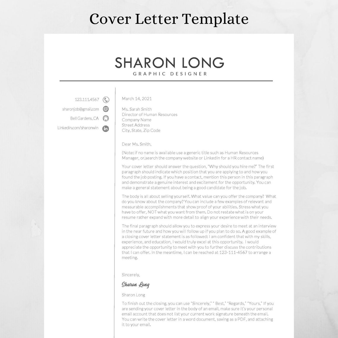 Modern Resume Template for Word CV Template Cover Letter | Etsy