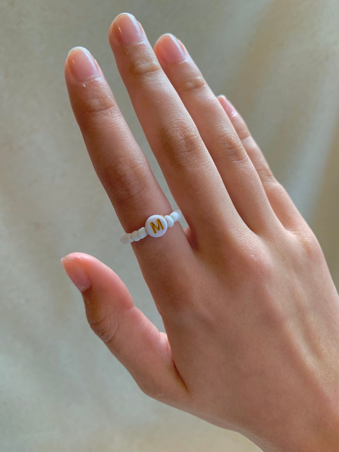 Custom Ring | Initial Ring | Letter Ring | Beaded Ring | Preppy Ring ...