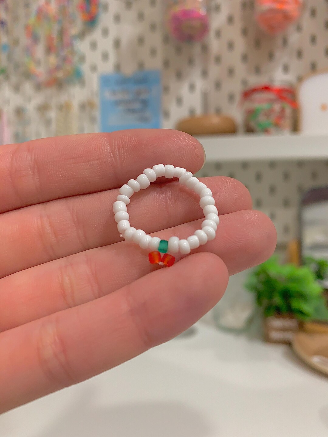 Cherry Ring | Beaded Ring | Preppy Ring | Fruit Ring | Ring for Teens ...