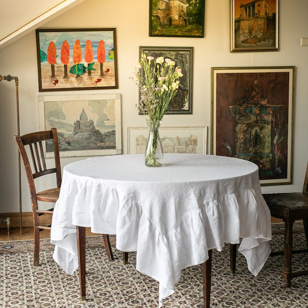 Ruffled Tablecloth - Etsy