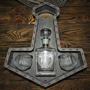 Whiskey Set "thor's Hammer, Viking Decor, Gift for Viking Fan, Nordic ...