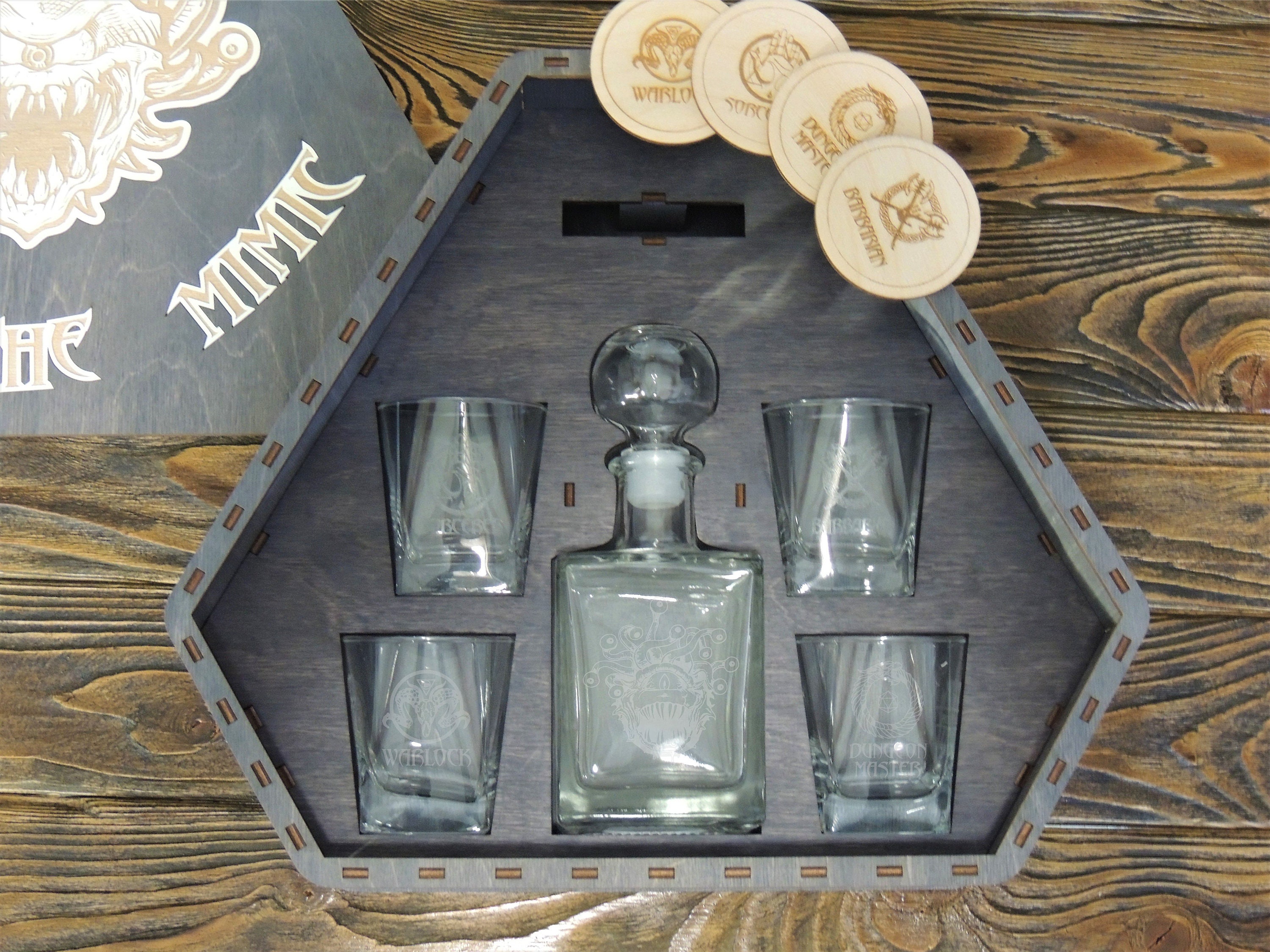 Dnd Whiskey Set, Personalized Whiskey Gift Set, Whiskey Decanter Set ...