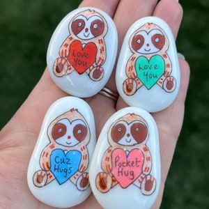 Sloth Pocket Hug Pebble , Personalised, Sloth Lover Small Gift ...