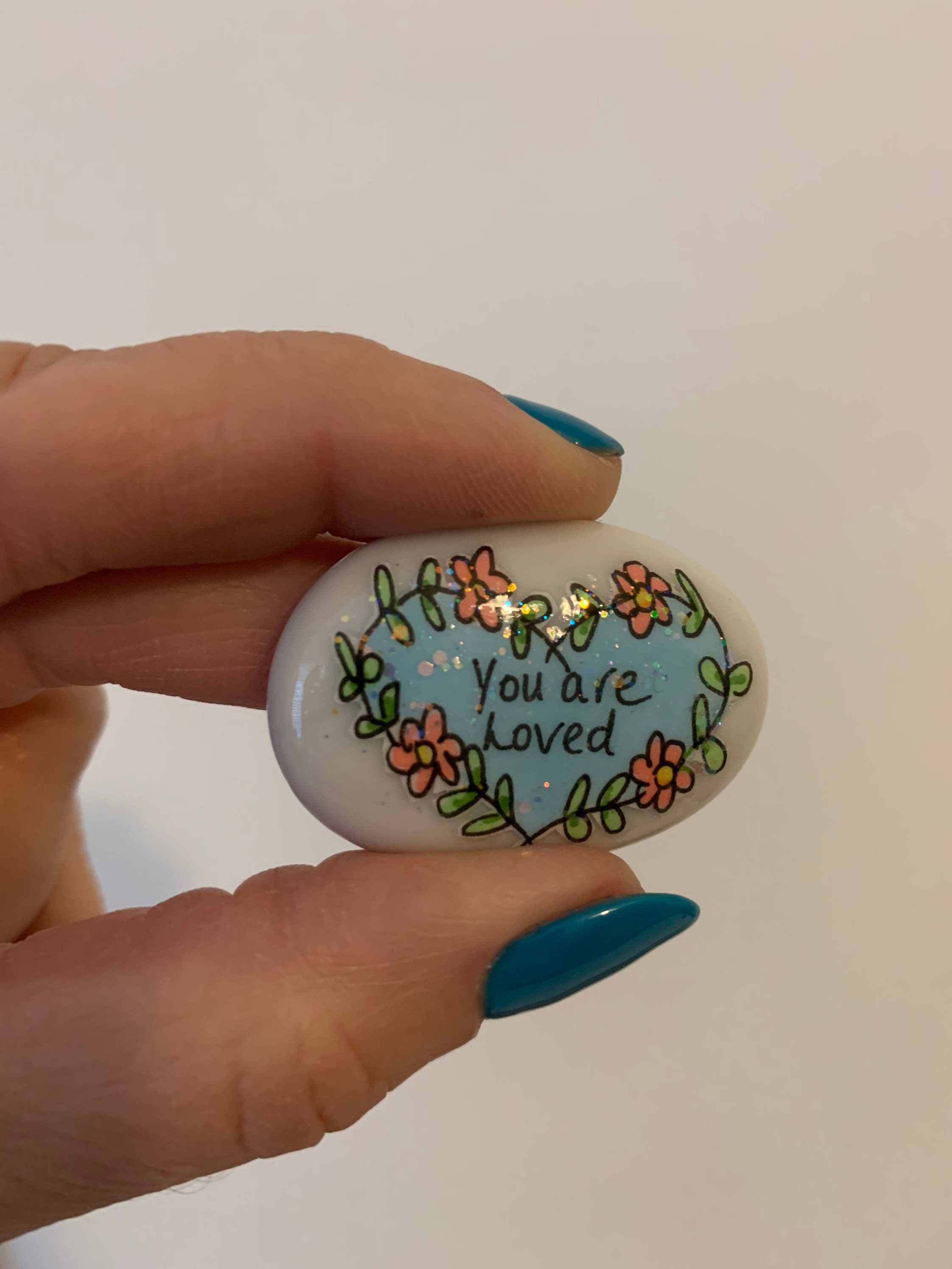 Floral Heart Pebble: Kindness Gift, Pocket Hug - Etsy