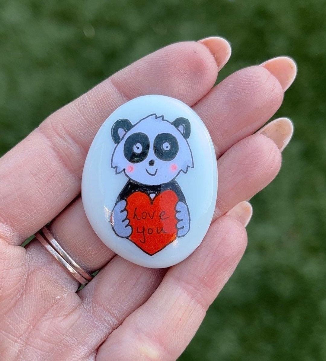 Panda / Personalised/ Gift/pocket Hug/ Worry Stone/class of 2023/ Good ...