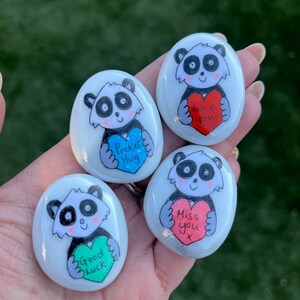 Panda / Personalised/ Gift/pocket Hug/ Worry Stone/class of 2023/ Good ...