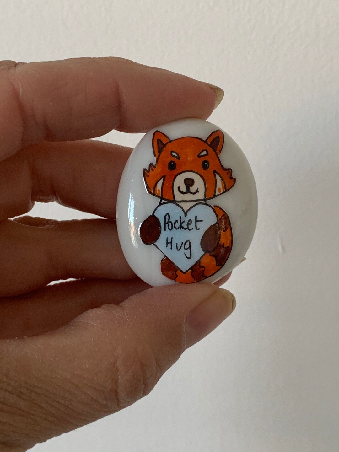 Red Panda /gift /pocket Hug/ Worry Stone/personalised/panda Hug /good ...