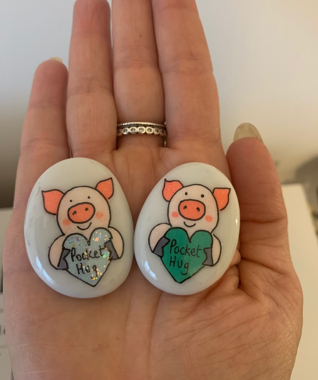Pig/pocket Hug/ Worry Stone/personalised/ Kids/ School /good Luck /love ...