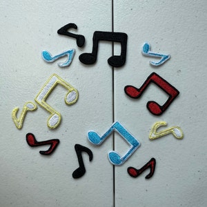 Music Notes (3) Customizable Any Color Embroidery Iron-on Patches - Etsy