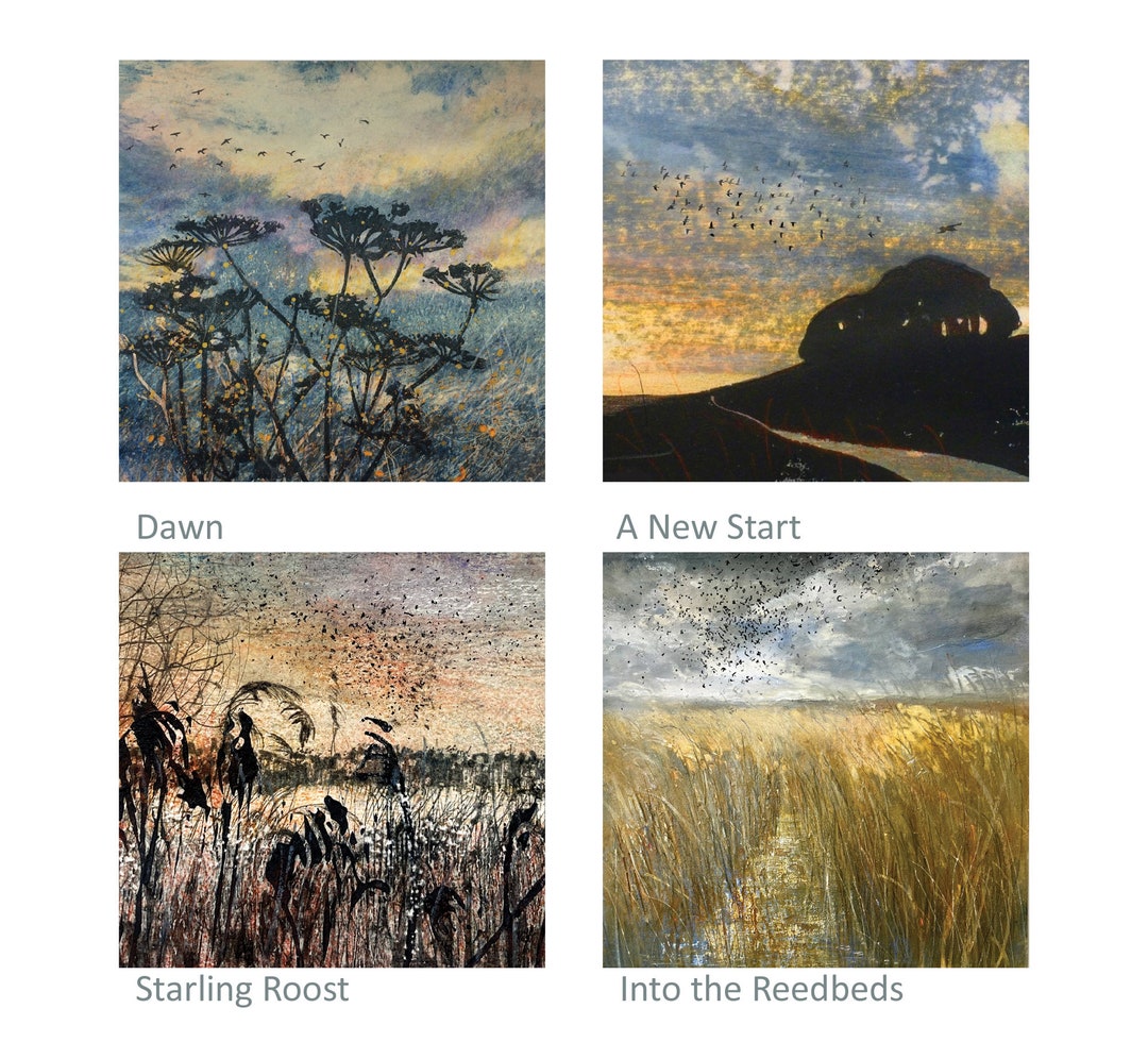 Rachel Sargent. Dawn and Dusk. Fine Art Cards, Pack of 4 Blank Greeting ...