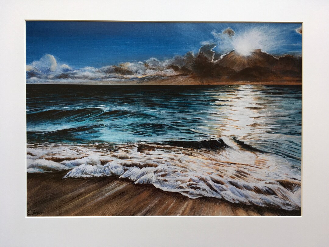 Ocean Blue Beach Print - Etsy