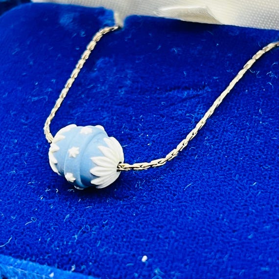 Vintage Wedgwood Light Blue Jasperware Floral Cameo B… - Gem