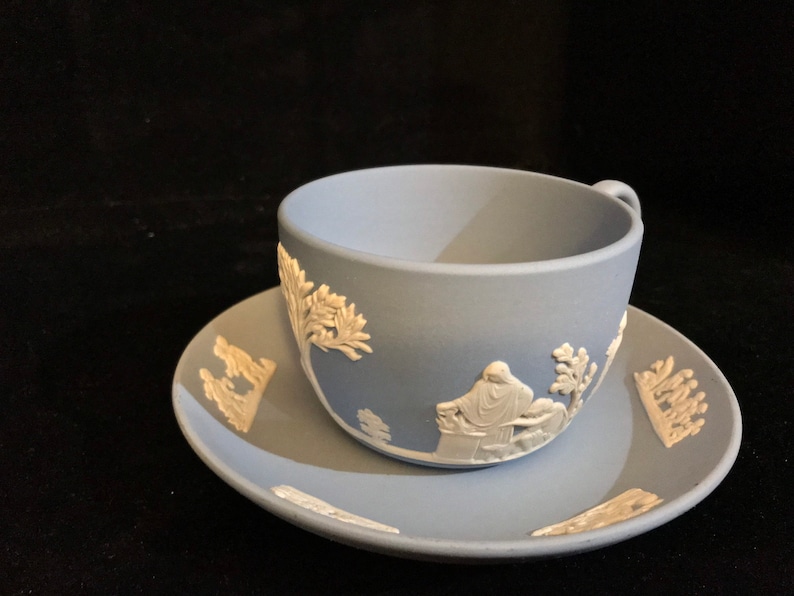 Beautiful Wedgwood Pale Blue Jasperware Tea Cup & Saucer Set - Etsy