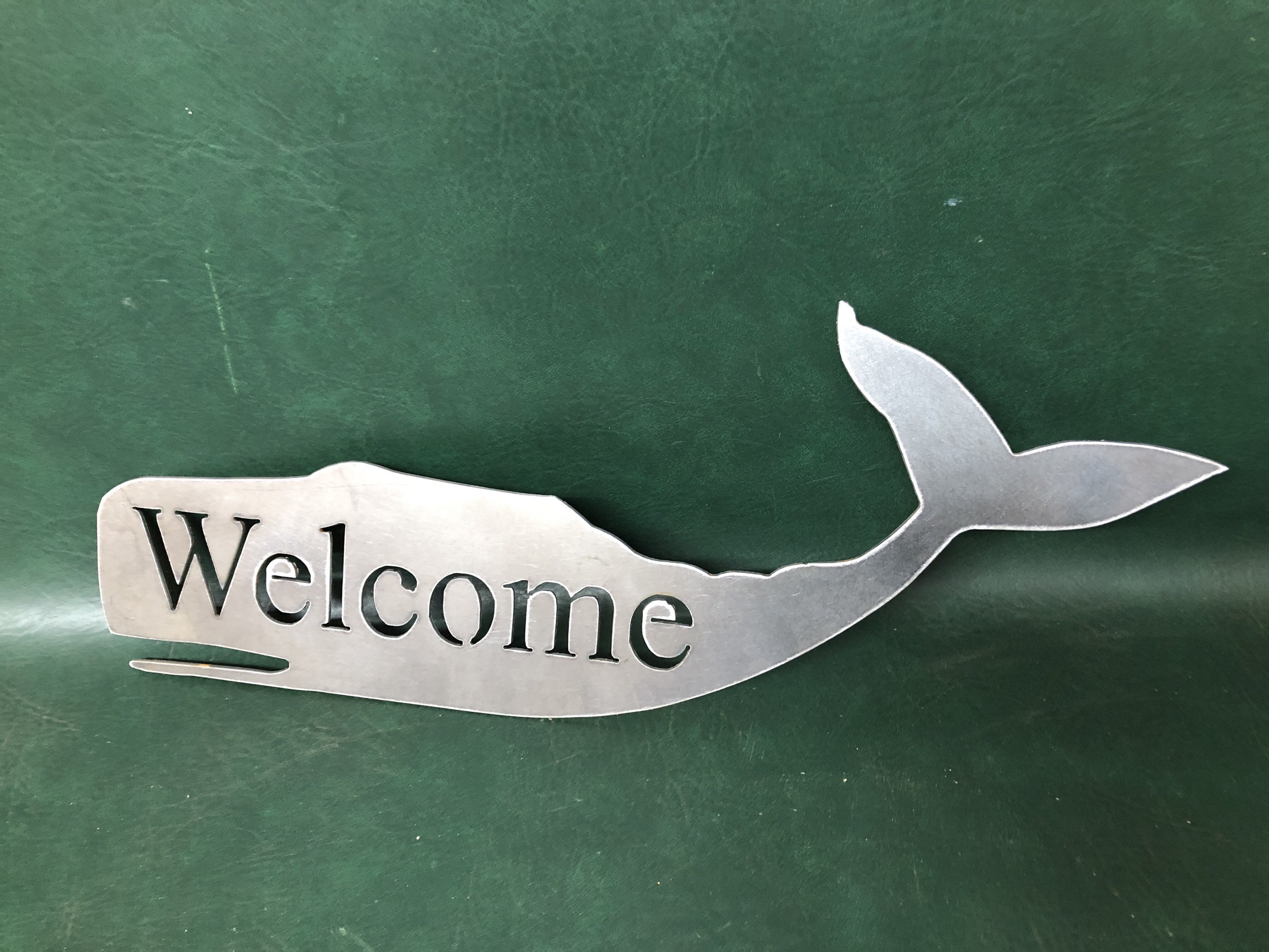 Metal Art Welcome Sign Whale Coastal Series Custom Sizes Phrases House ...
