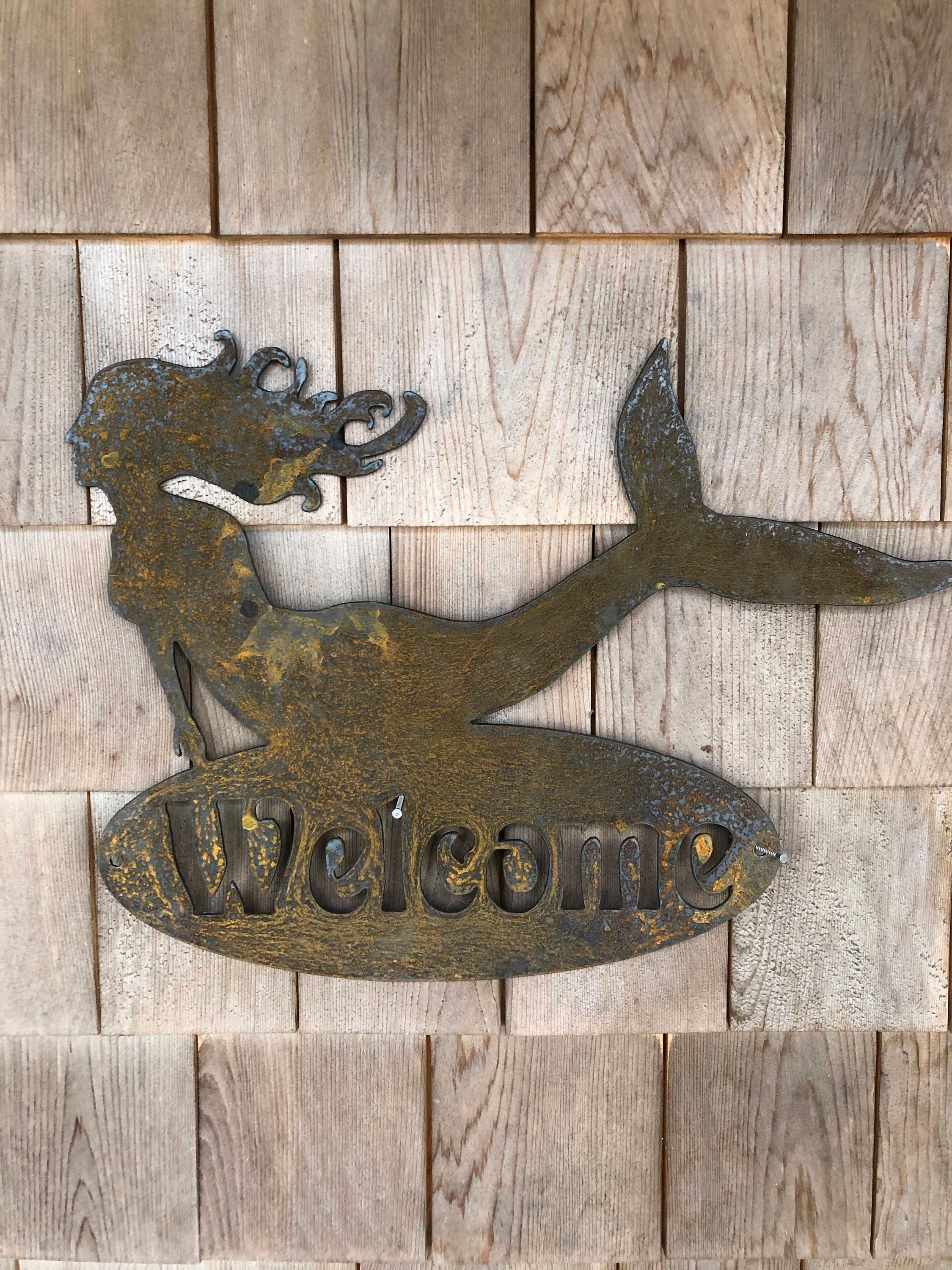 Metal Art Welcome Sign - Mermaid - Coastal Series - Custom Sizes ...