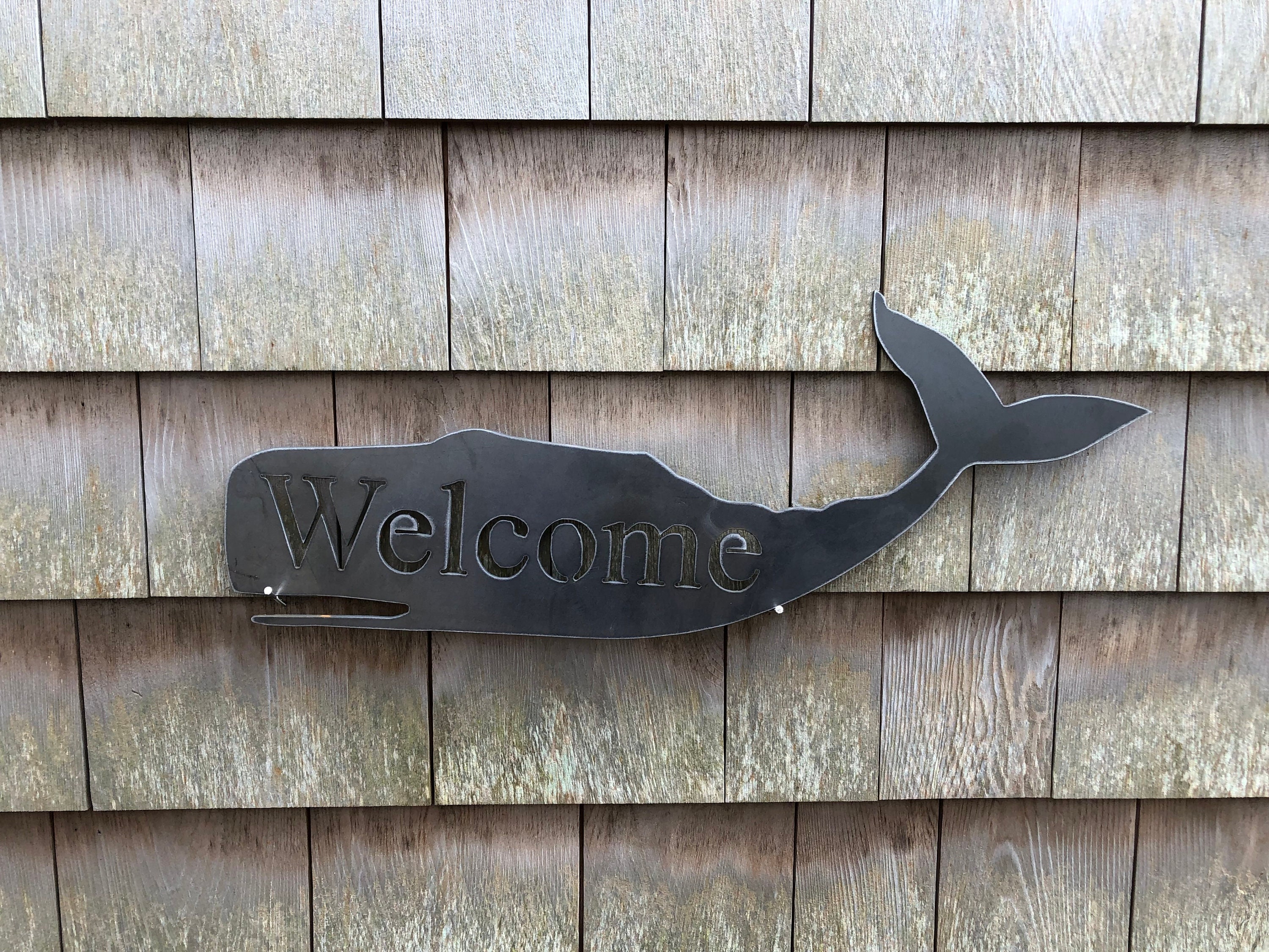 Metal Art Welcome Sign Whale Coastal Series Custom Sizes Phrases House ...