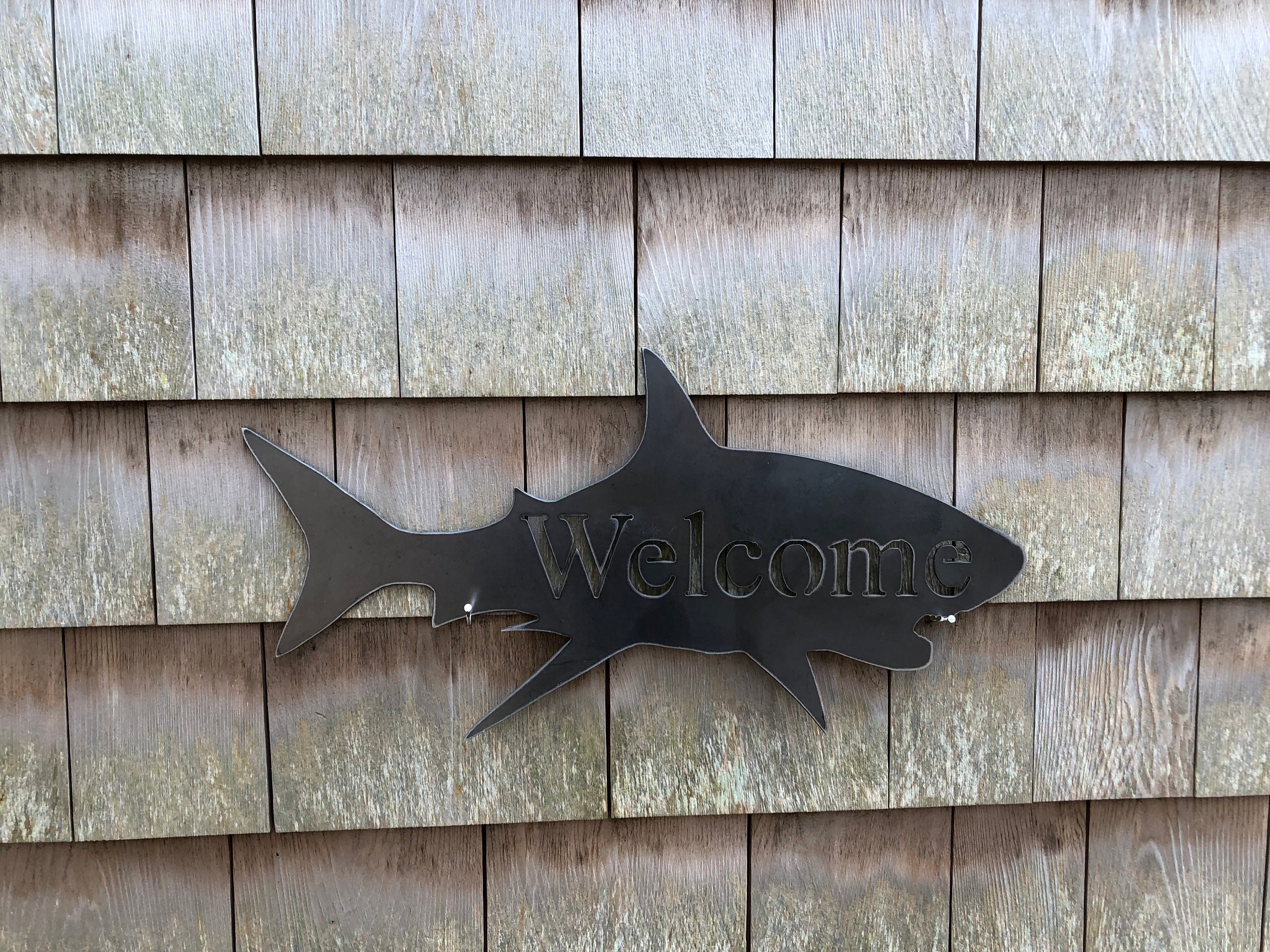 Metal Art Welcome Sign - Shark - Coastal Series - Custom Sizes ...