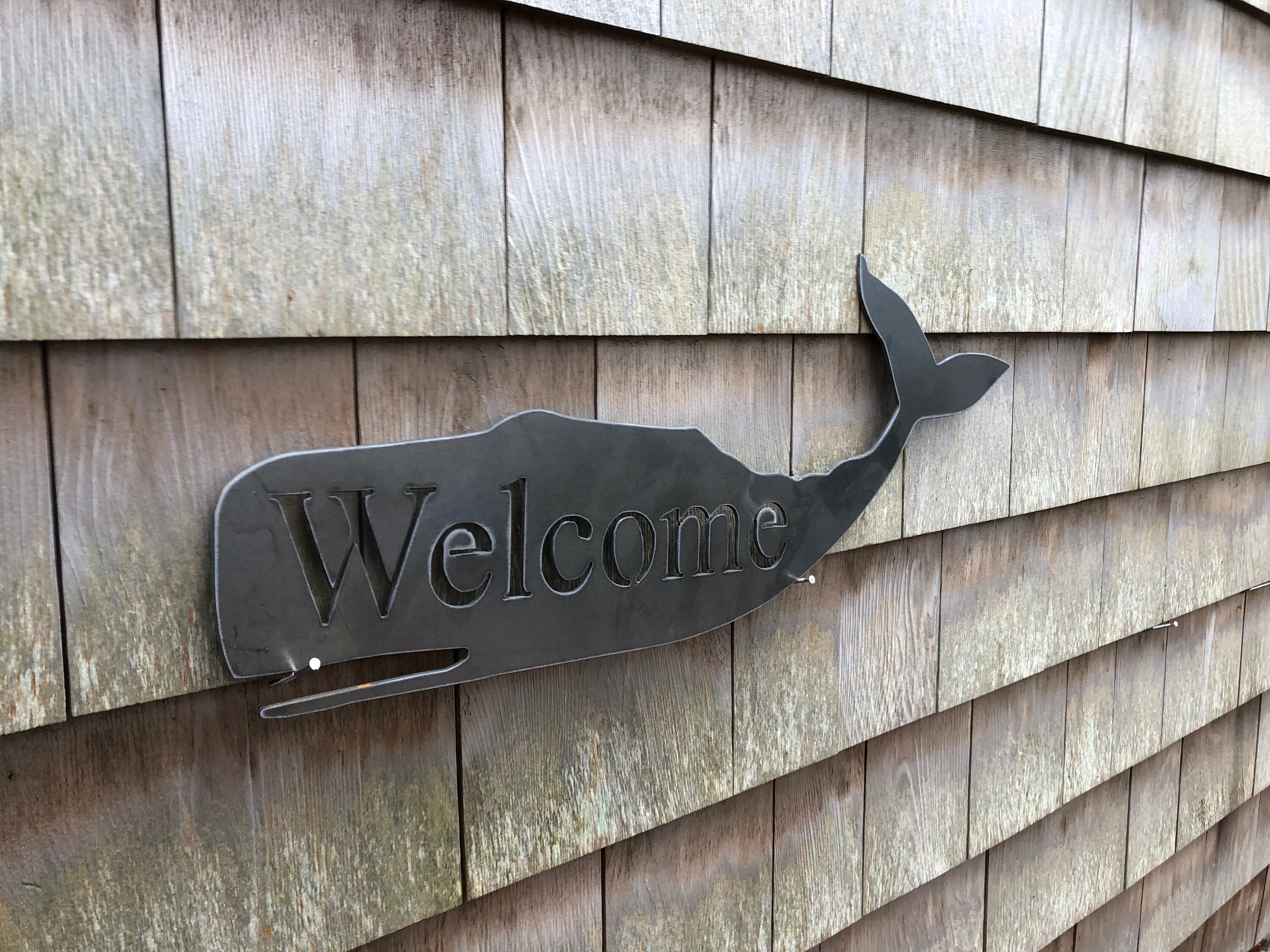 Metal Art Welcome Sign Whale Coastal Series Custom Sizes Phrases House ...