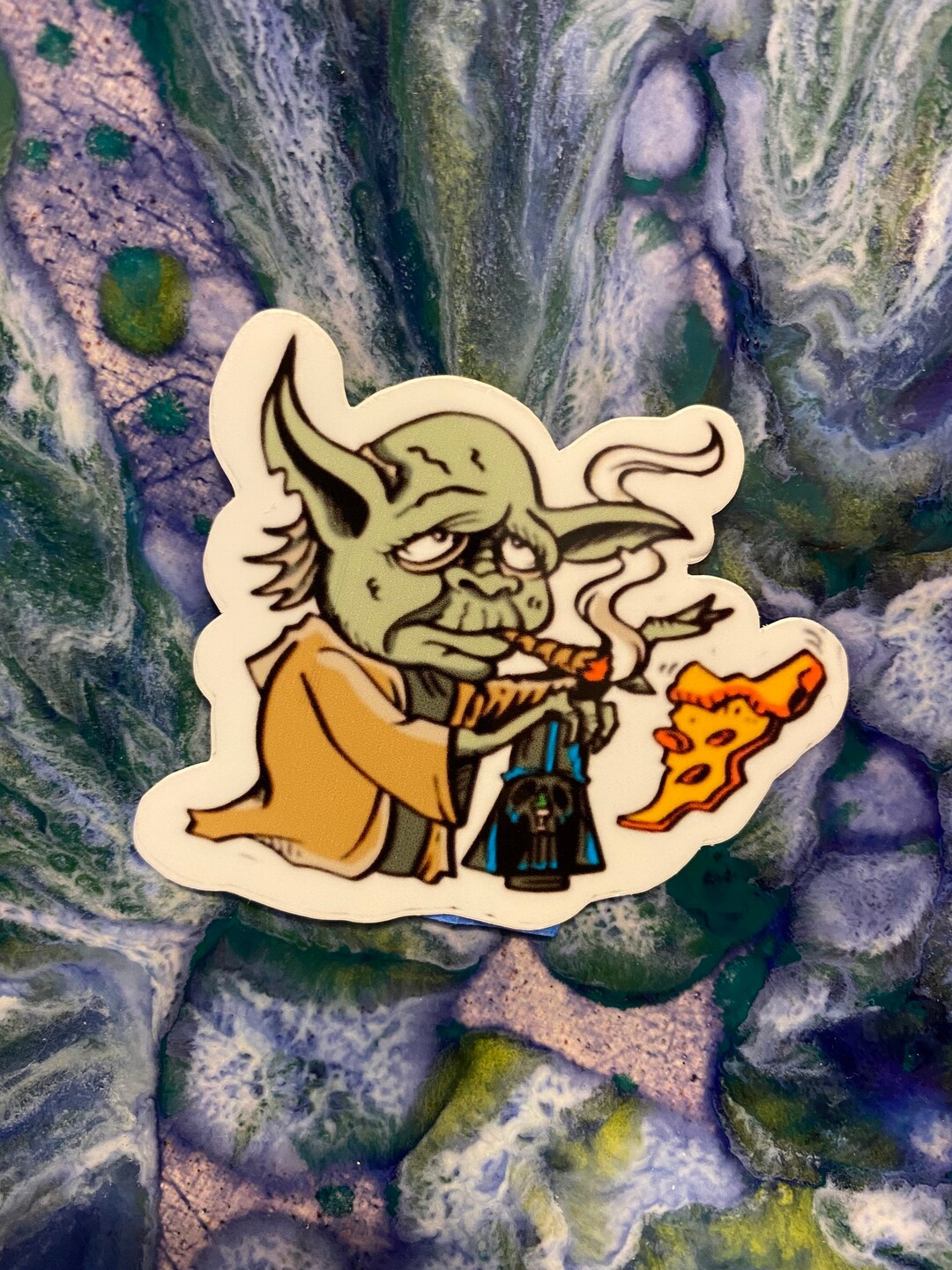 Vinyl Smoking Yoda Sticker - Etsy