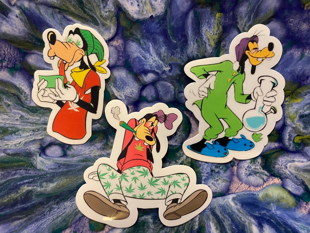Vinyl Stickers - Goofy Smoking - Goofy Rolling - Goofy With Bong - 3 ...