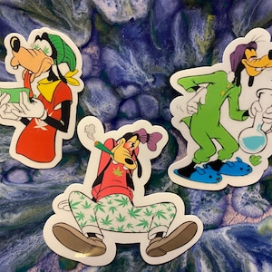 Vinyl Stickers - Goofy Smoking - Goofy Rolling - Goofy With Bong - 3 ...