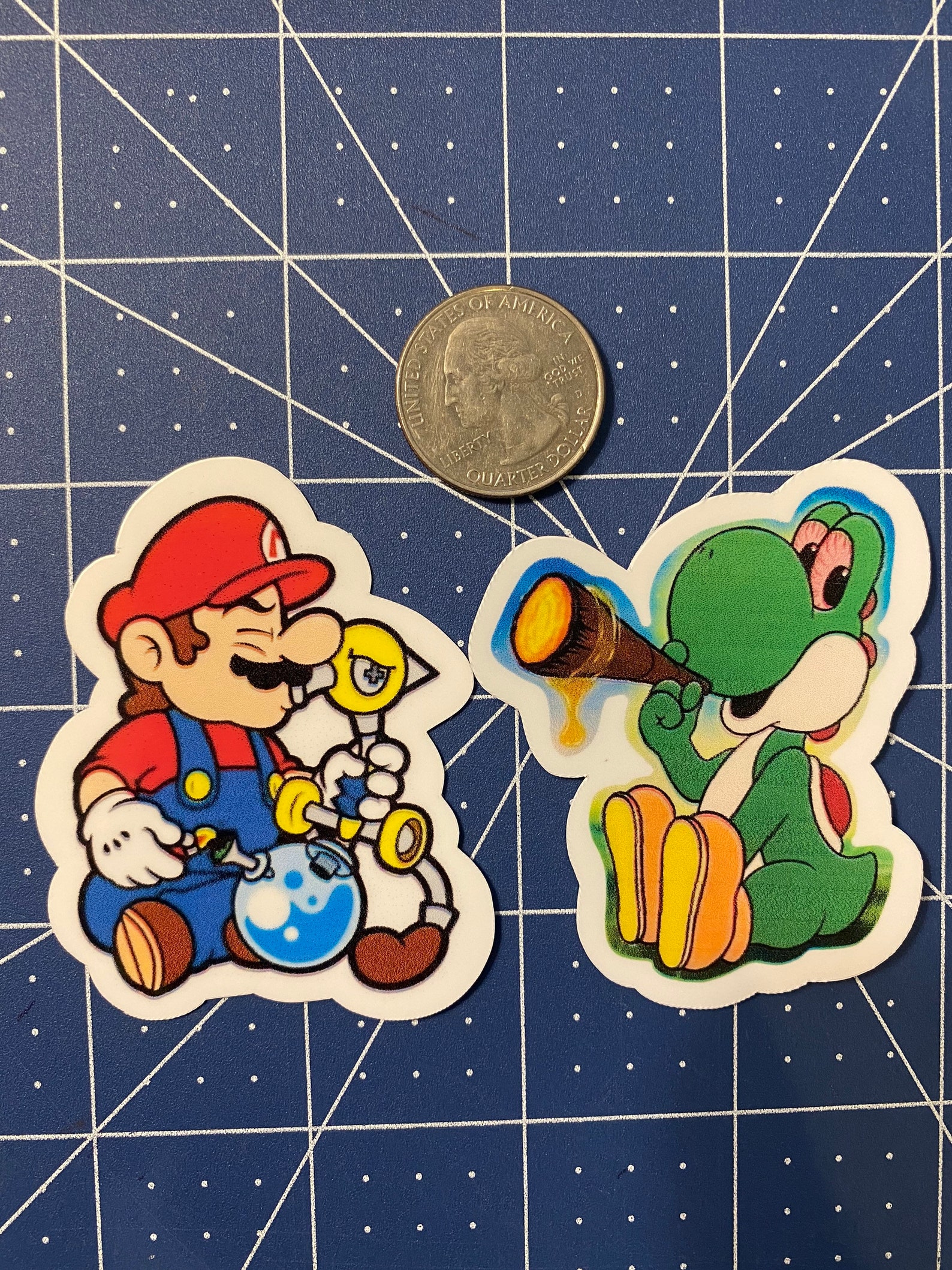 Vinyl Stickers Mario and Yoshi Smoking Set of 2 Stickers | Etsy