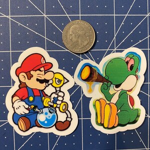Vinyl Stickers - Mario and Yoshi Smoking - Set of 2 Stickers - Etsy