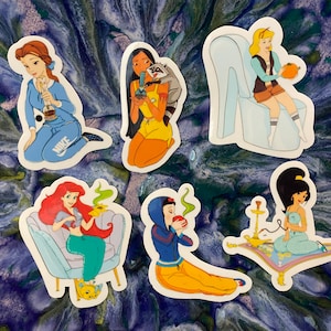 Vinyl Stickers - Smoking Princesses - 6 Piece Set - Etsy