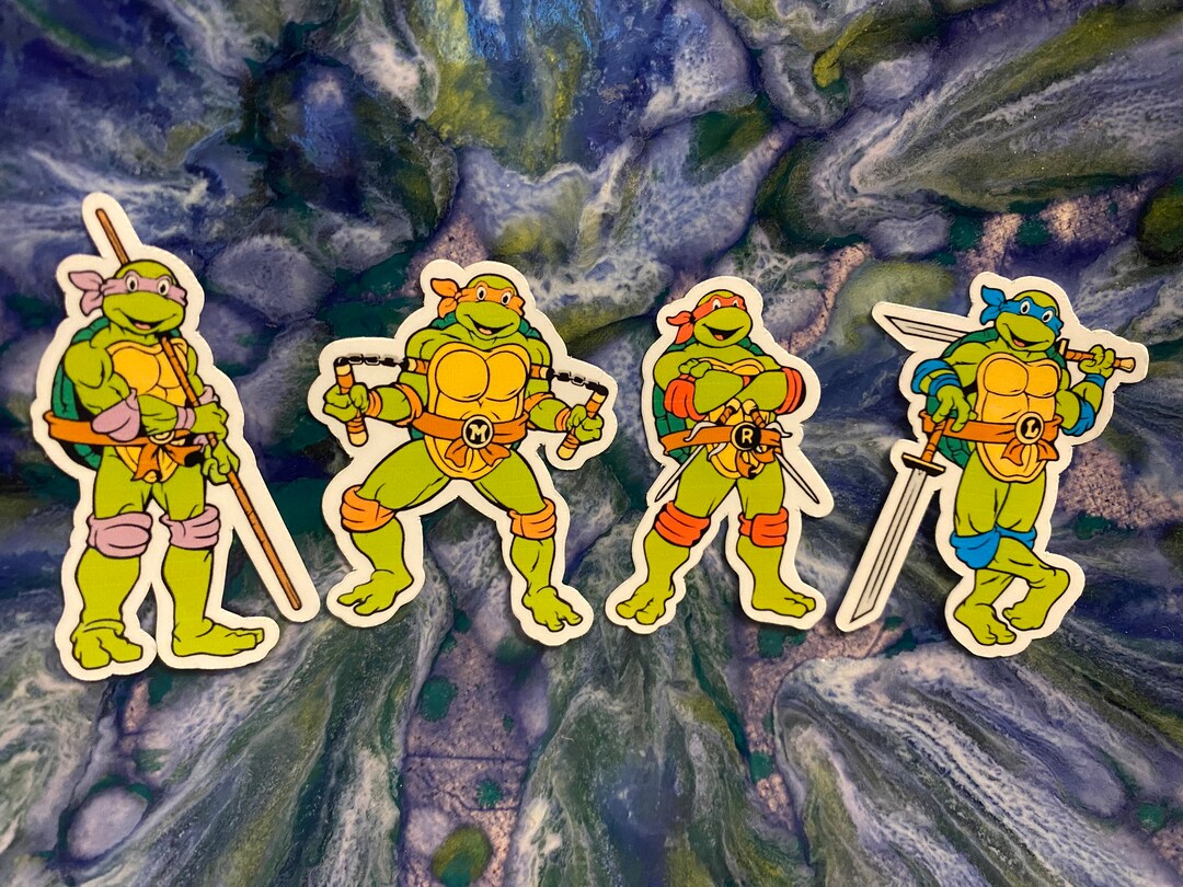 Vinyl Teenage Mutant Ninja Turtles Sticker 4pc - Retro, 1990’s - Etsy