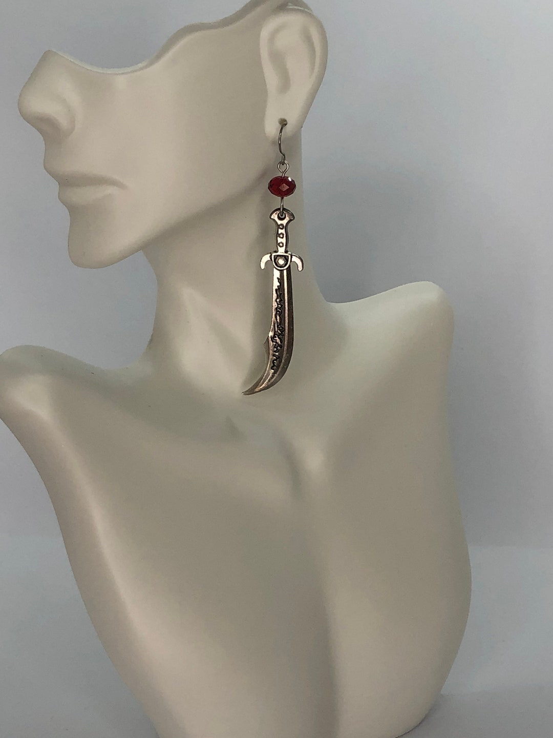 Mismatched Asymmetrical Weapon and Blood Red Drop Swarovski Crystal ...