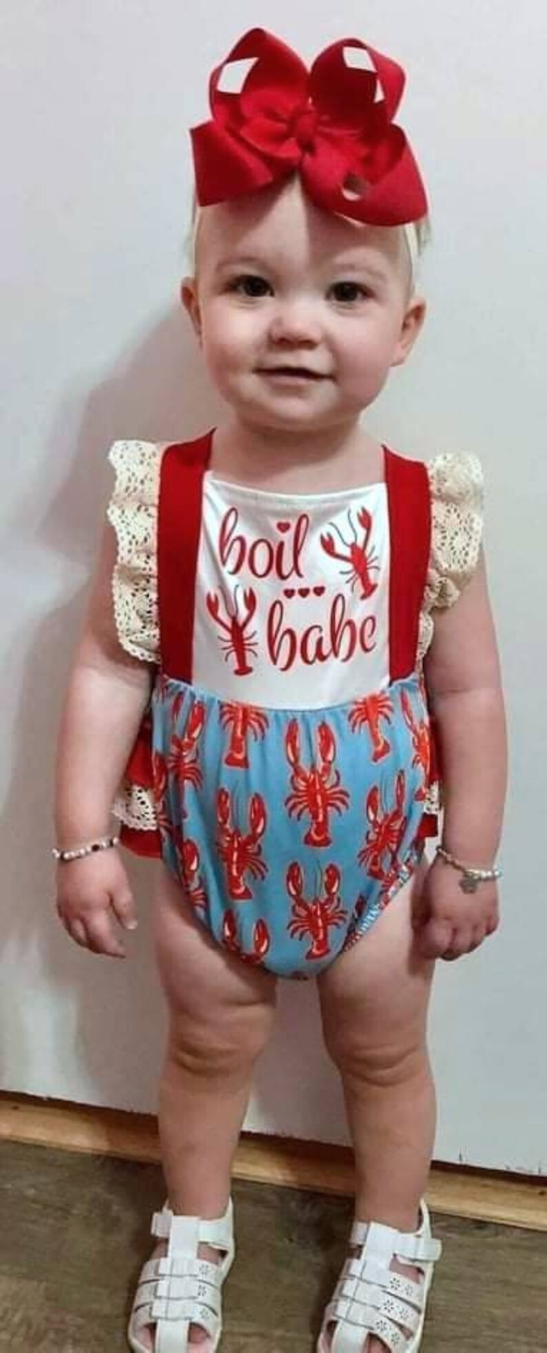 Girls Crawfish Boil Babe Lace Bubble/baby/toddler/crawfish - Etsy