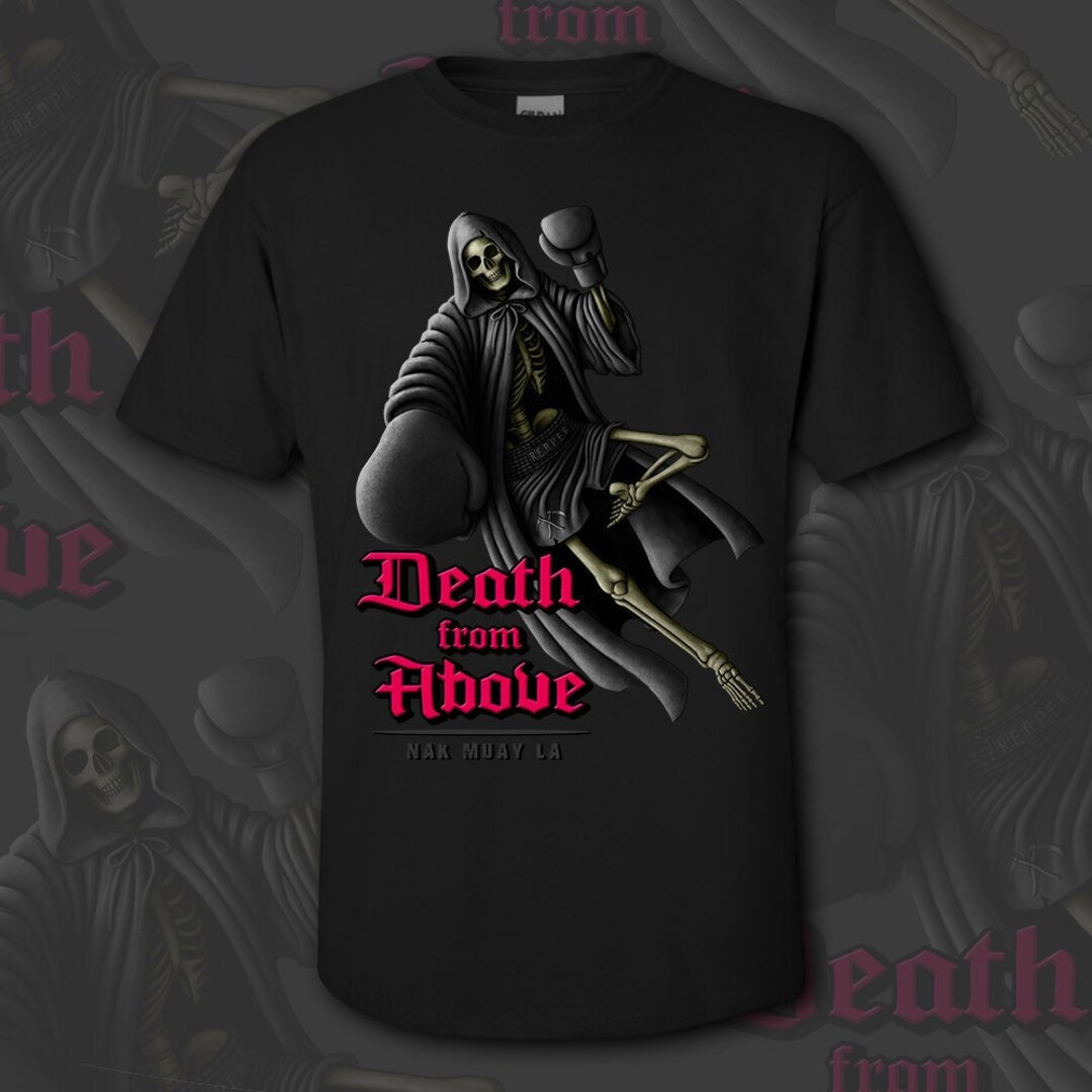 NMLA Death From Above Grim Reaper Muay Thai Black T-shirt - Etsy