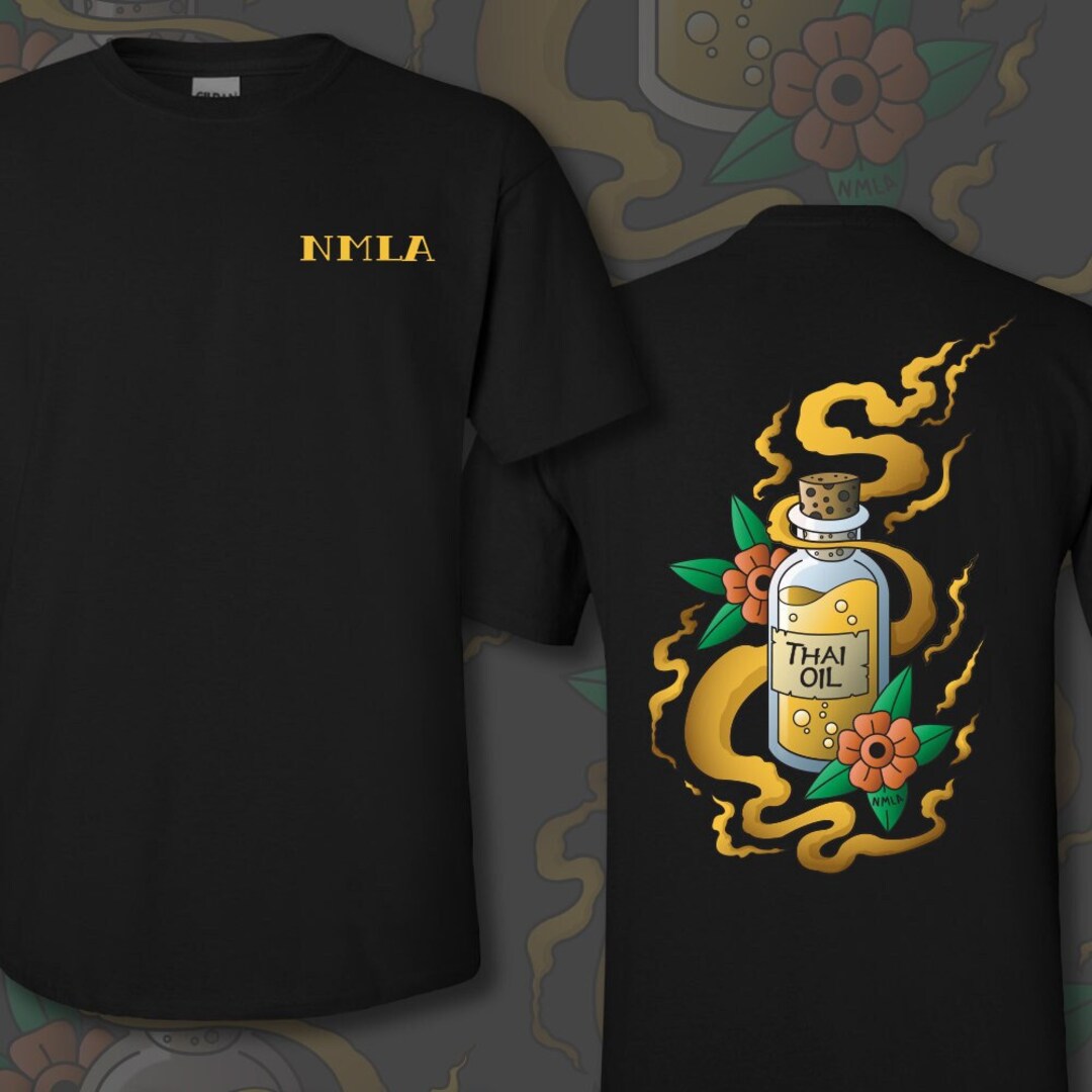 NMLA Traditional Tattoo Muay Thai Oil Full Color Design Front and Back ...