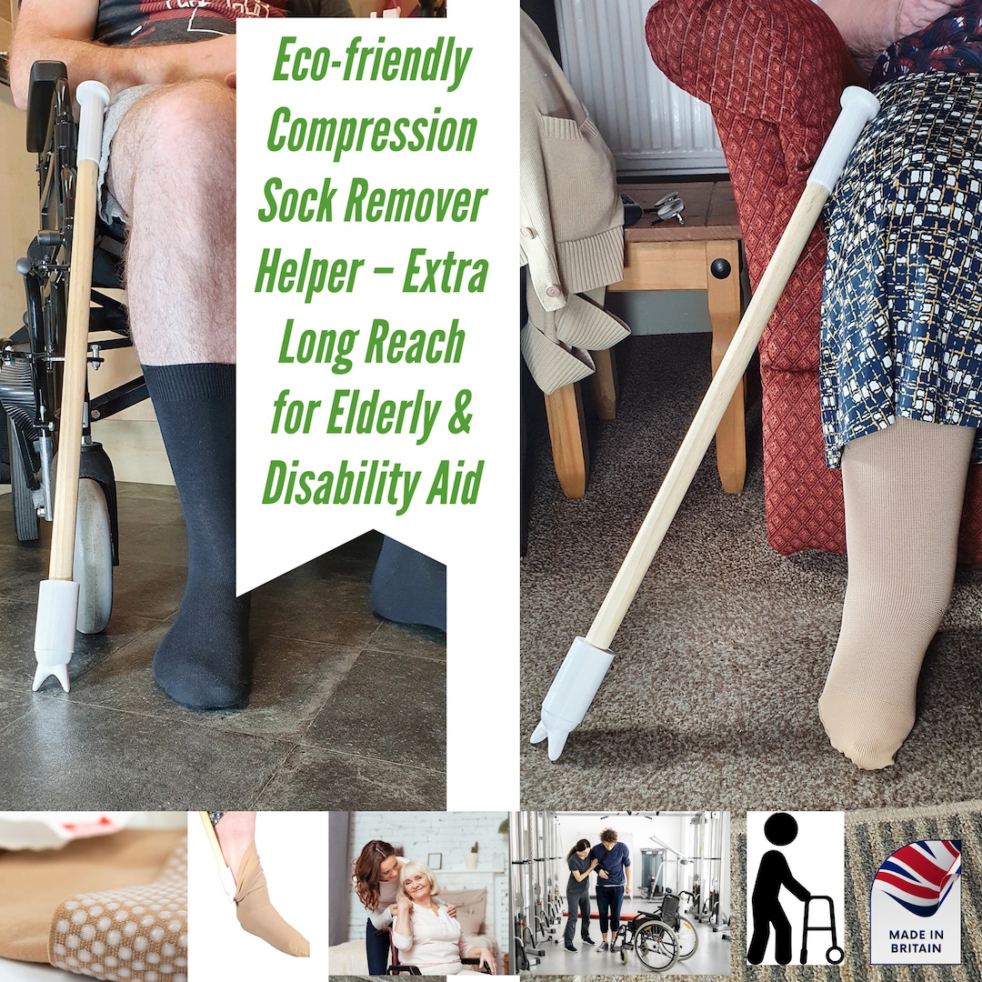 Eco-friendly Compression Sock Remover Helper – Extra Long Reach for ...