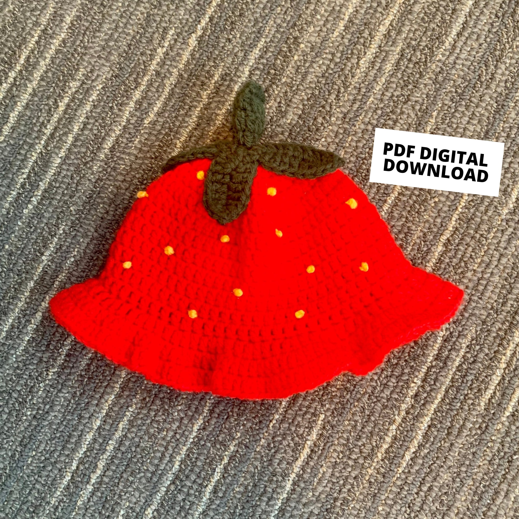 Strawberry Crochet Baby Bucket Hat PATTERN ONLY - Etsy