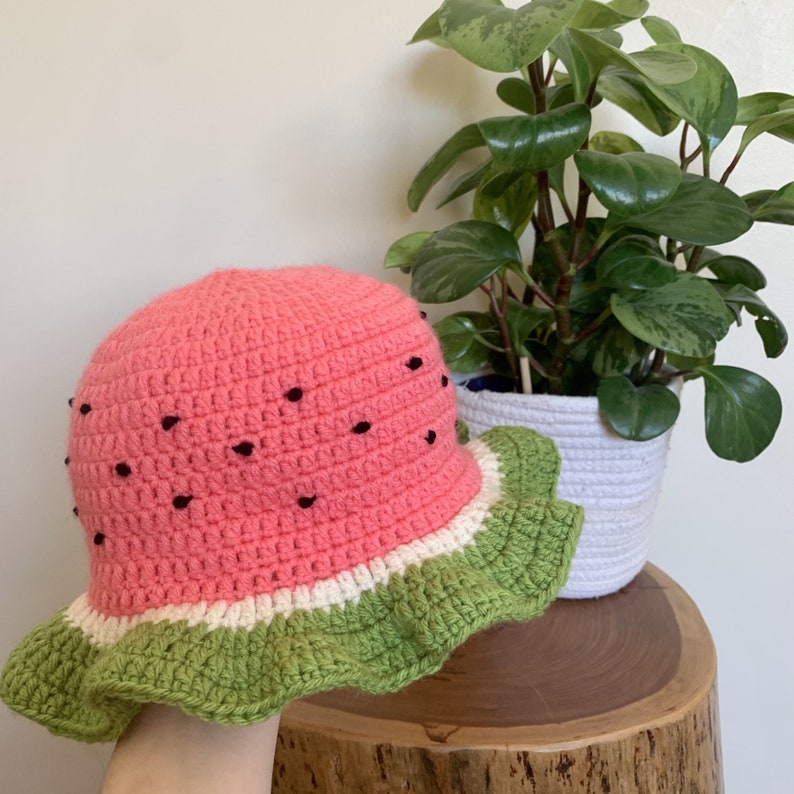Watermelon Crochet Bucket Hat PATTERN ONLY - Etsy