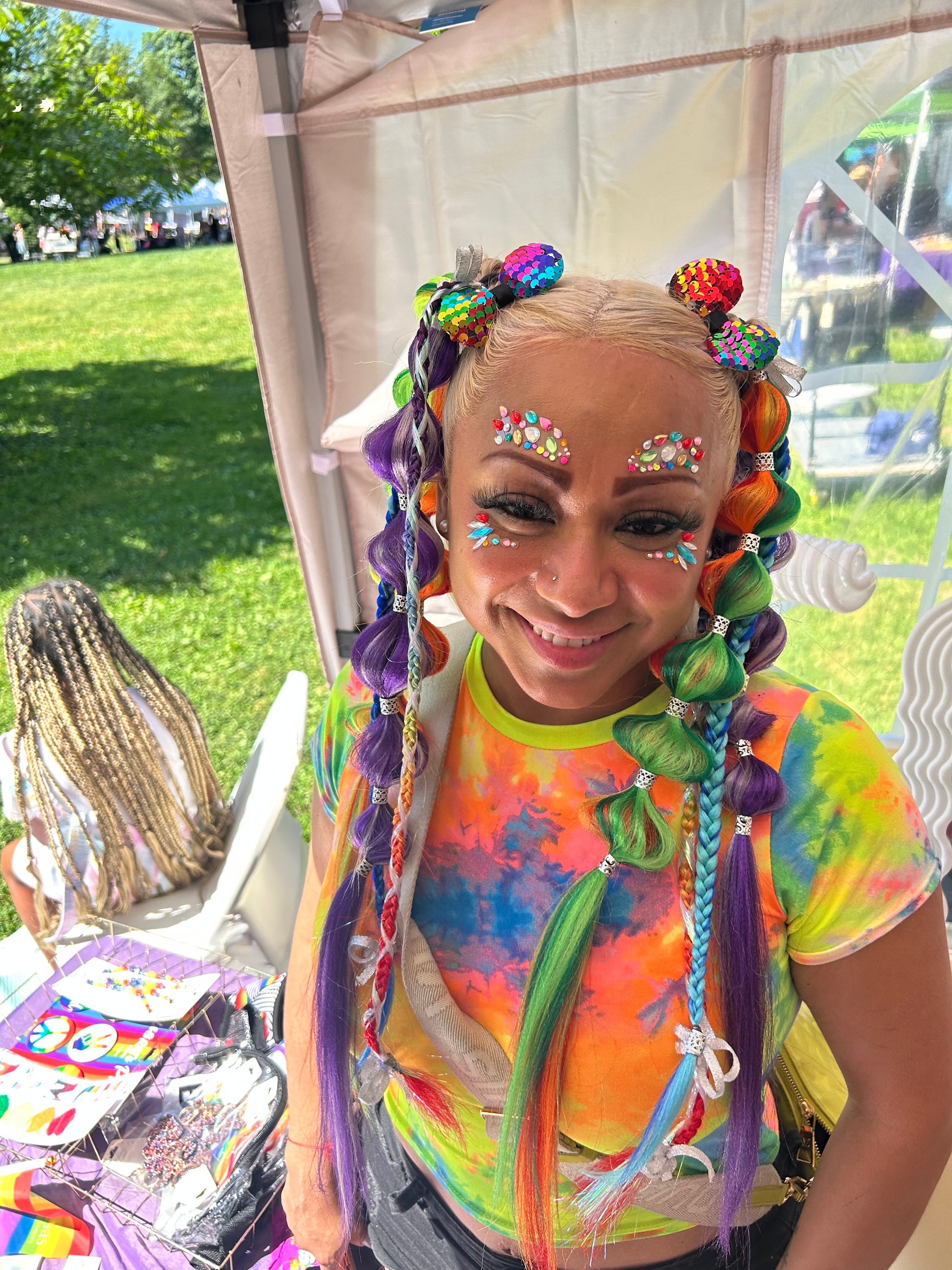 Braided Rave Hair Extensions Braided Ponytails Color Hair Rainbow Hair ...