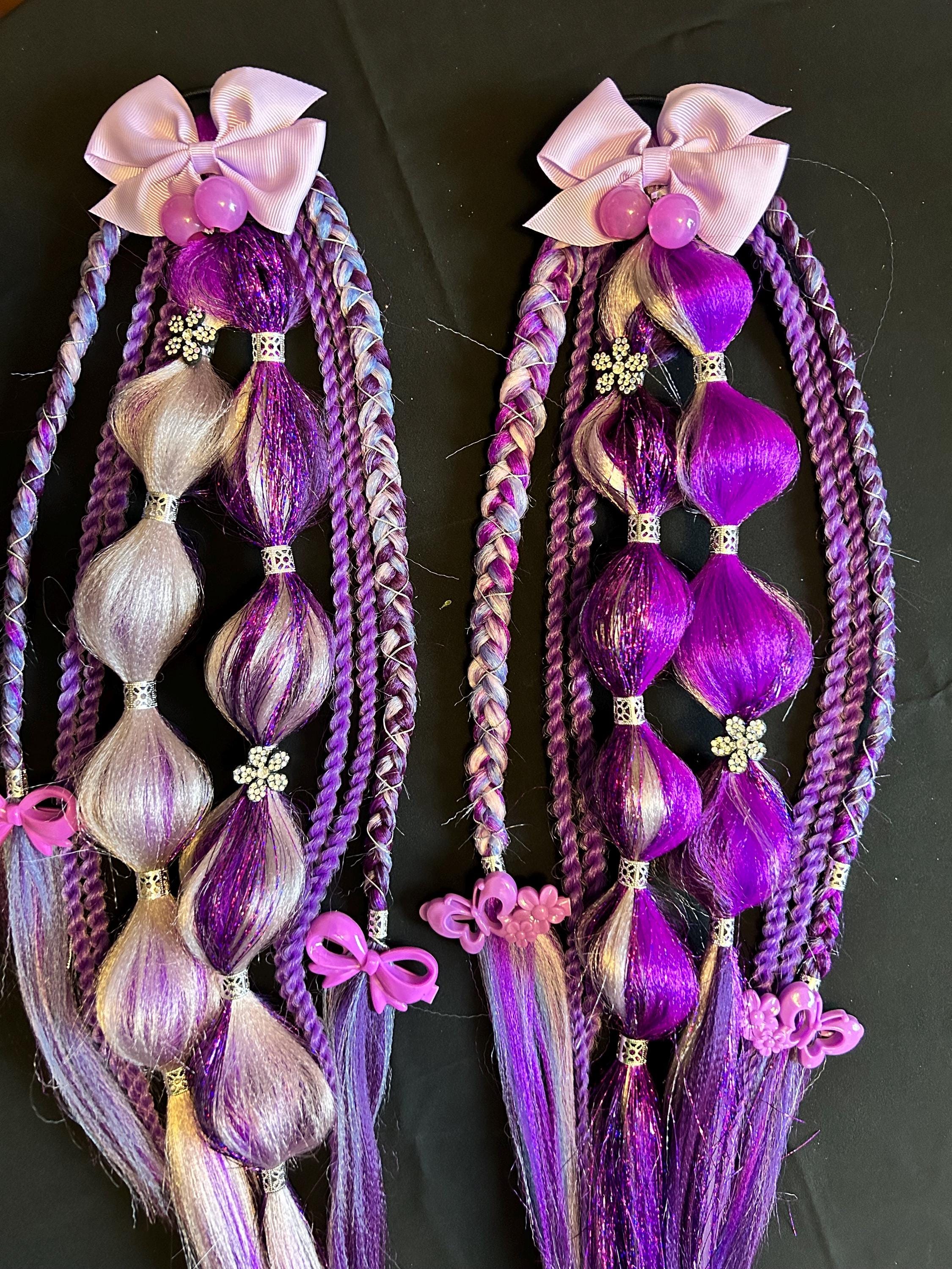 Braided Rave Hair Extensions 26in Ponytails Bubble Braids Shades of ...