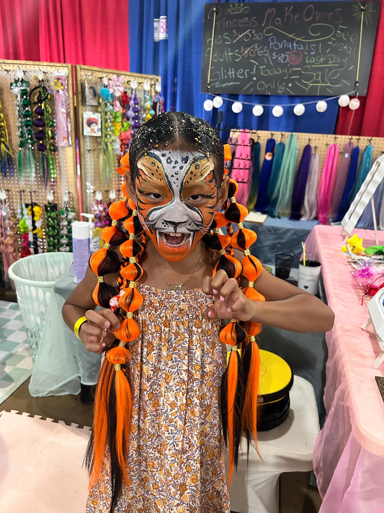 Bubble Braids Rave Hair Bubble Ponytail Braided Ponytail Orange and ...