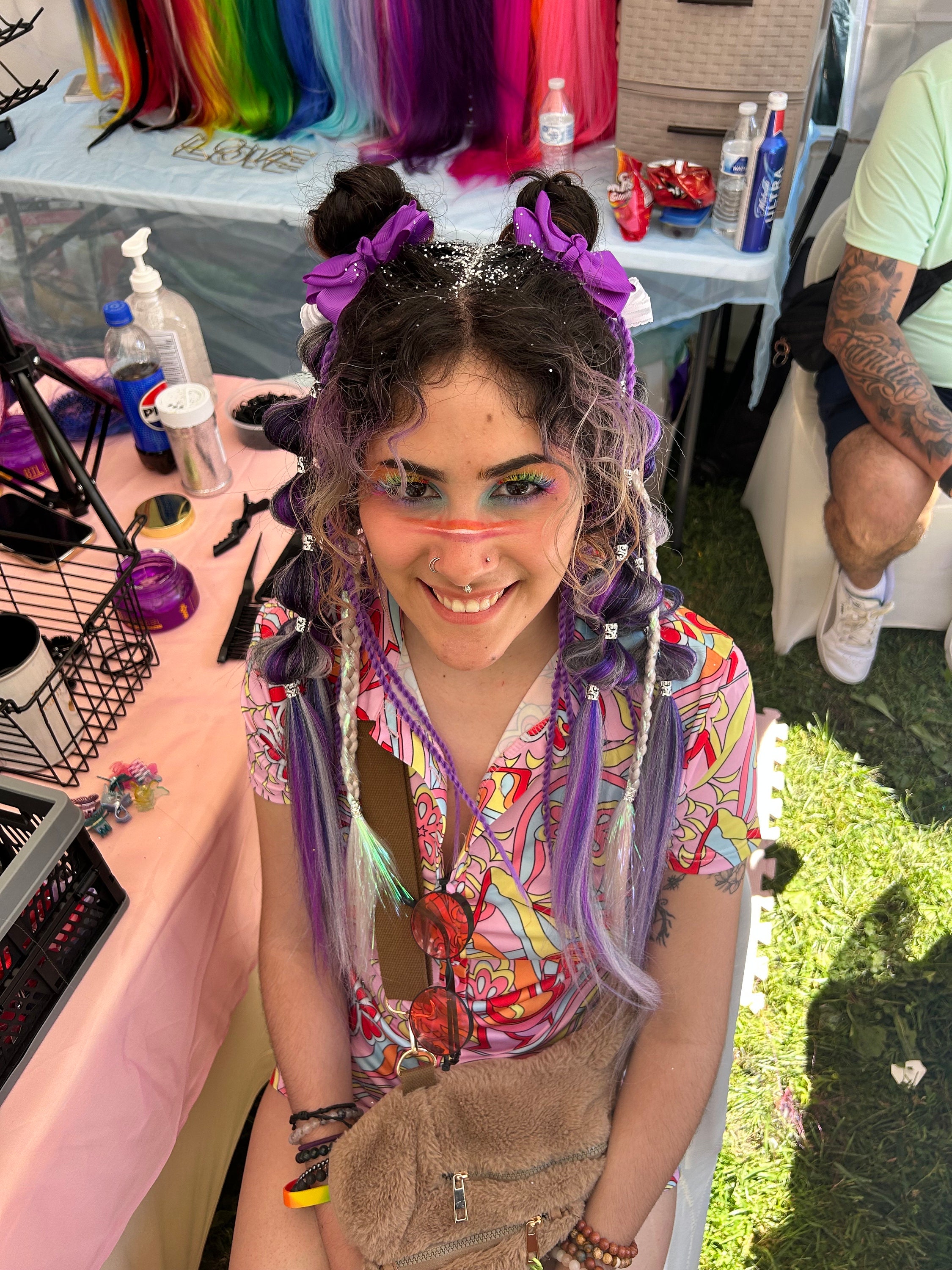 Bubble Braids Ponytails Braided Rave Hair Purple - Etsy