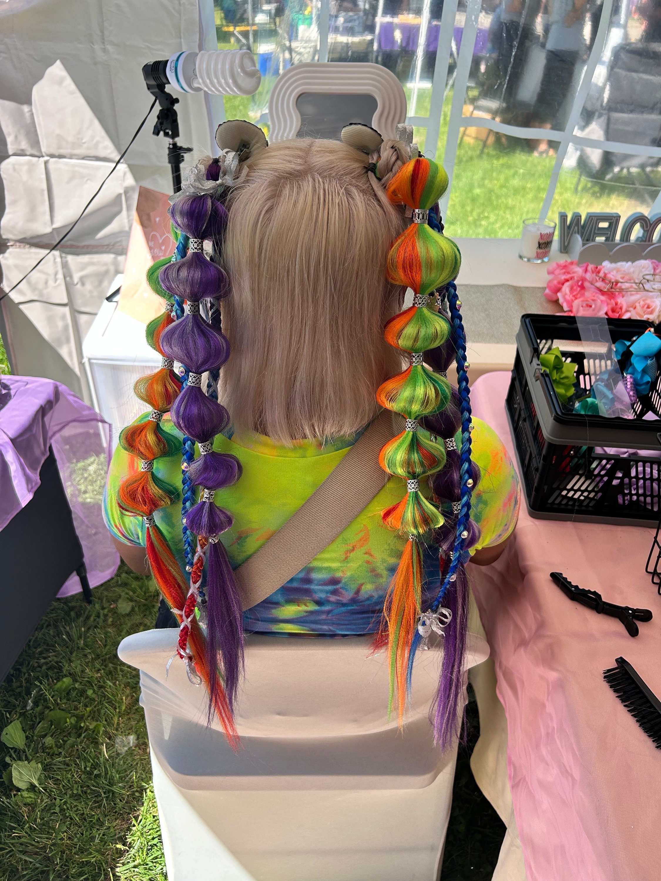 Braided Rave Hair Extensions Braided Ponytails Color Hair Rainbow Hair ...