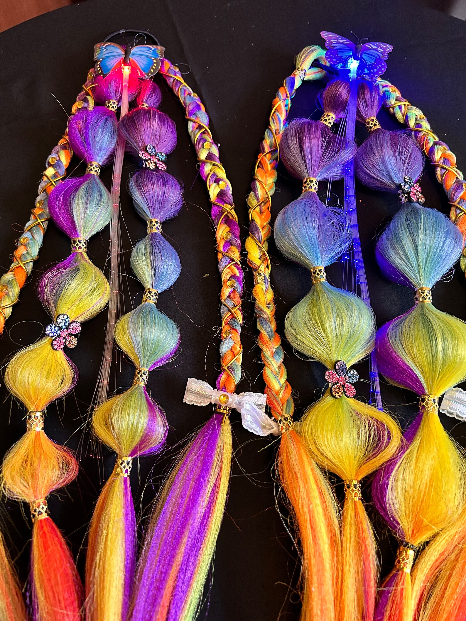 Braided Rave Hair Extensions Braided Ponytails Color Hair Rainbow Hair ...