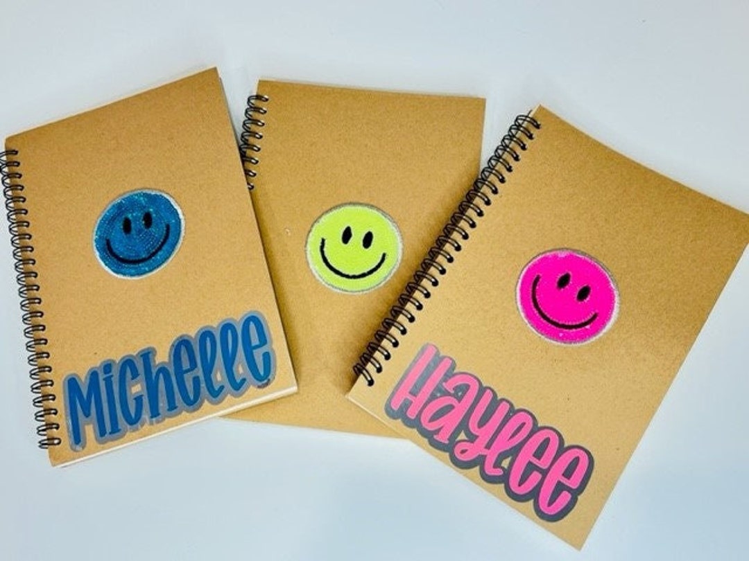 Smiley Face Notebook Personalized Notebook Teen Gift Trendy Notebook ...