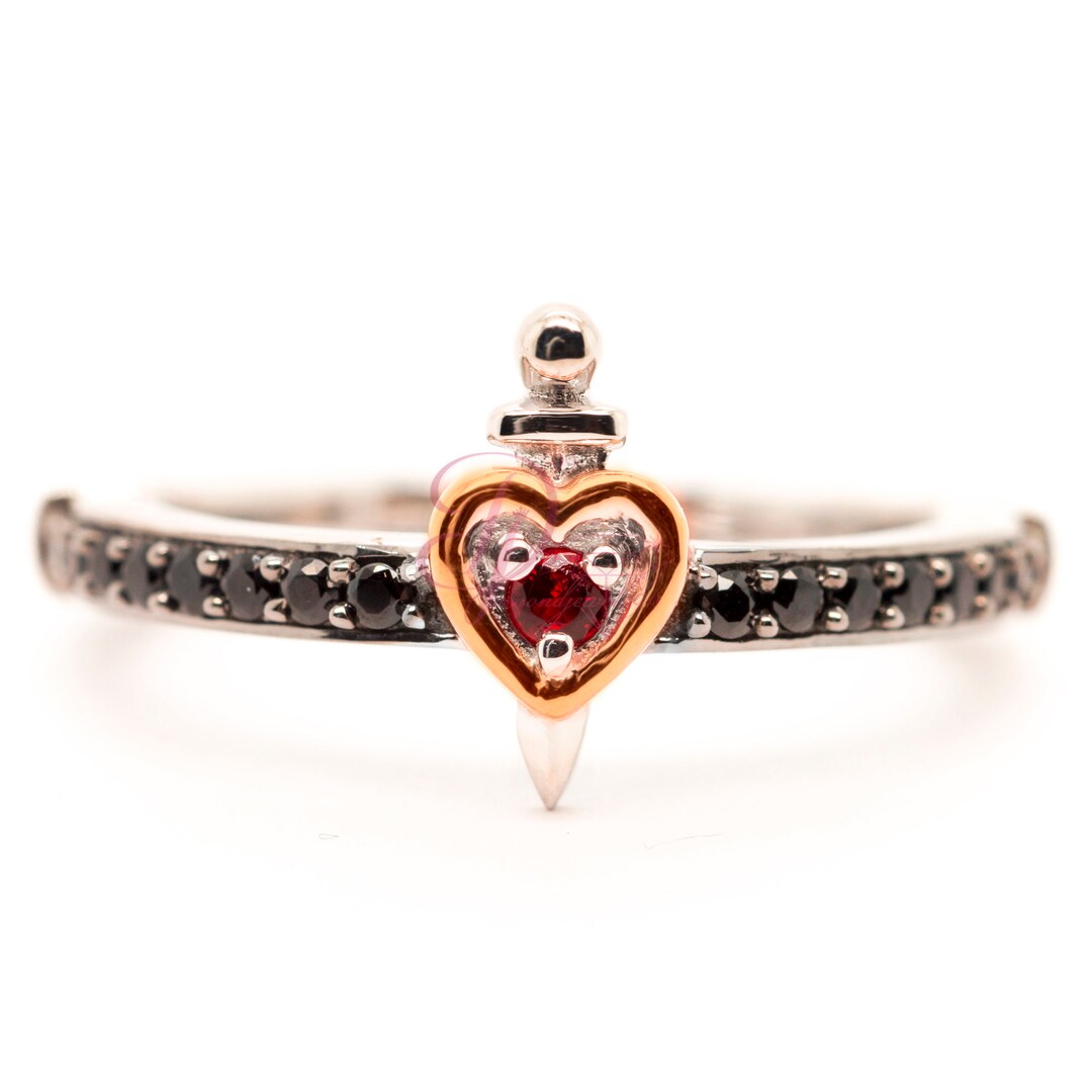 Enchanted Villains Evil Queen Ring Heart Dagger Ring Round - Etsy