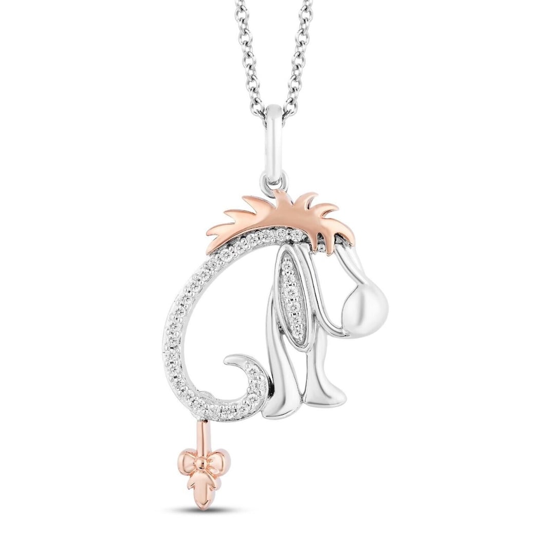 Eeyore Pendant Necklace - Winnie the Pooh Necklace - Round Cut ...