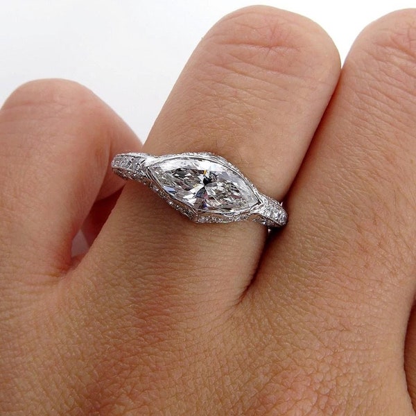 Marquise Ring Horizontal Bezel - Etsy